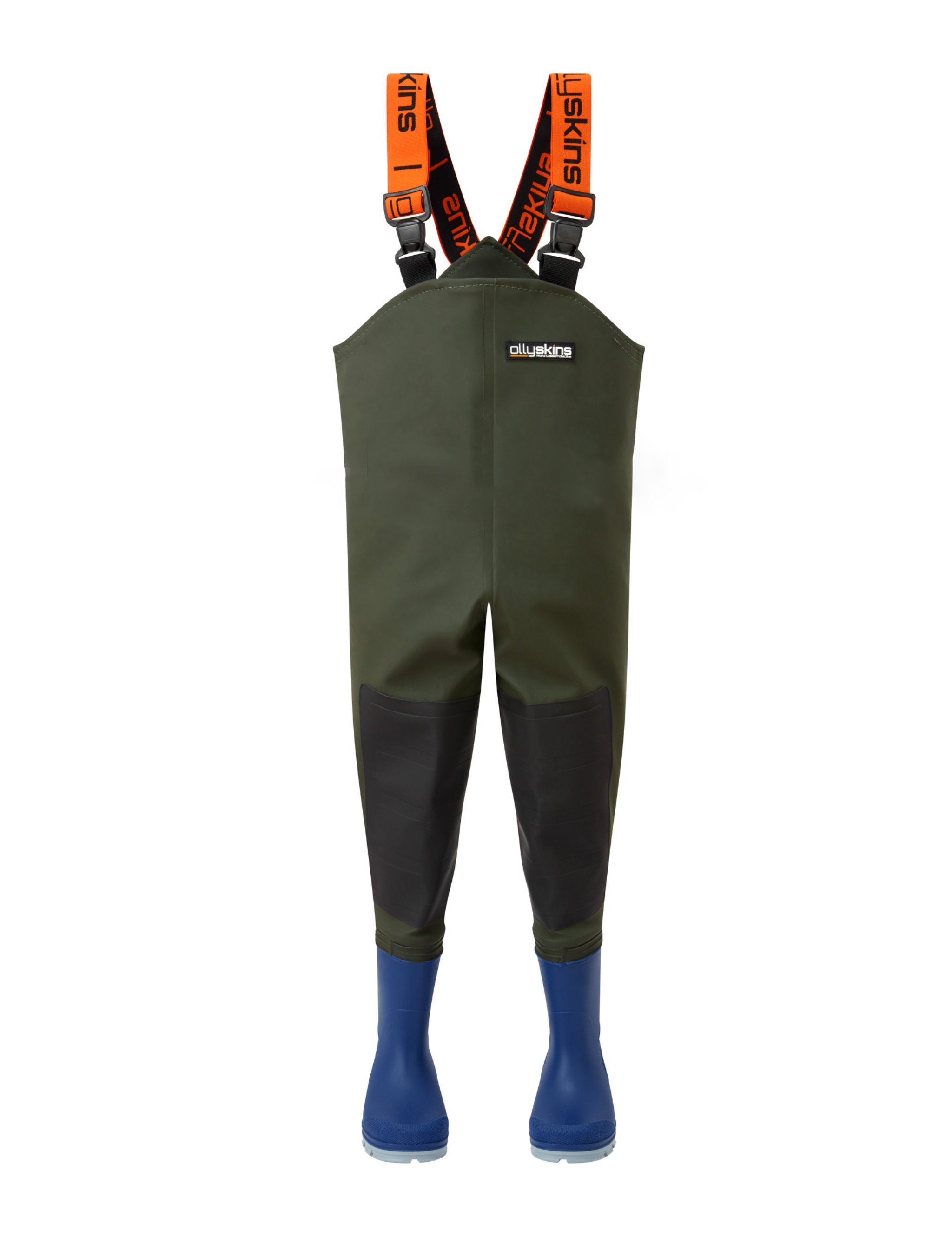 Ollyskins 2580 Kids PVC Chest Waders, Green