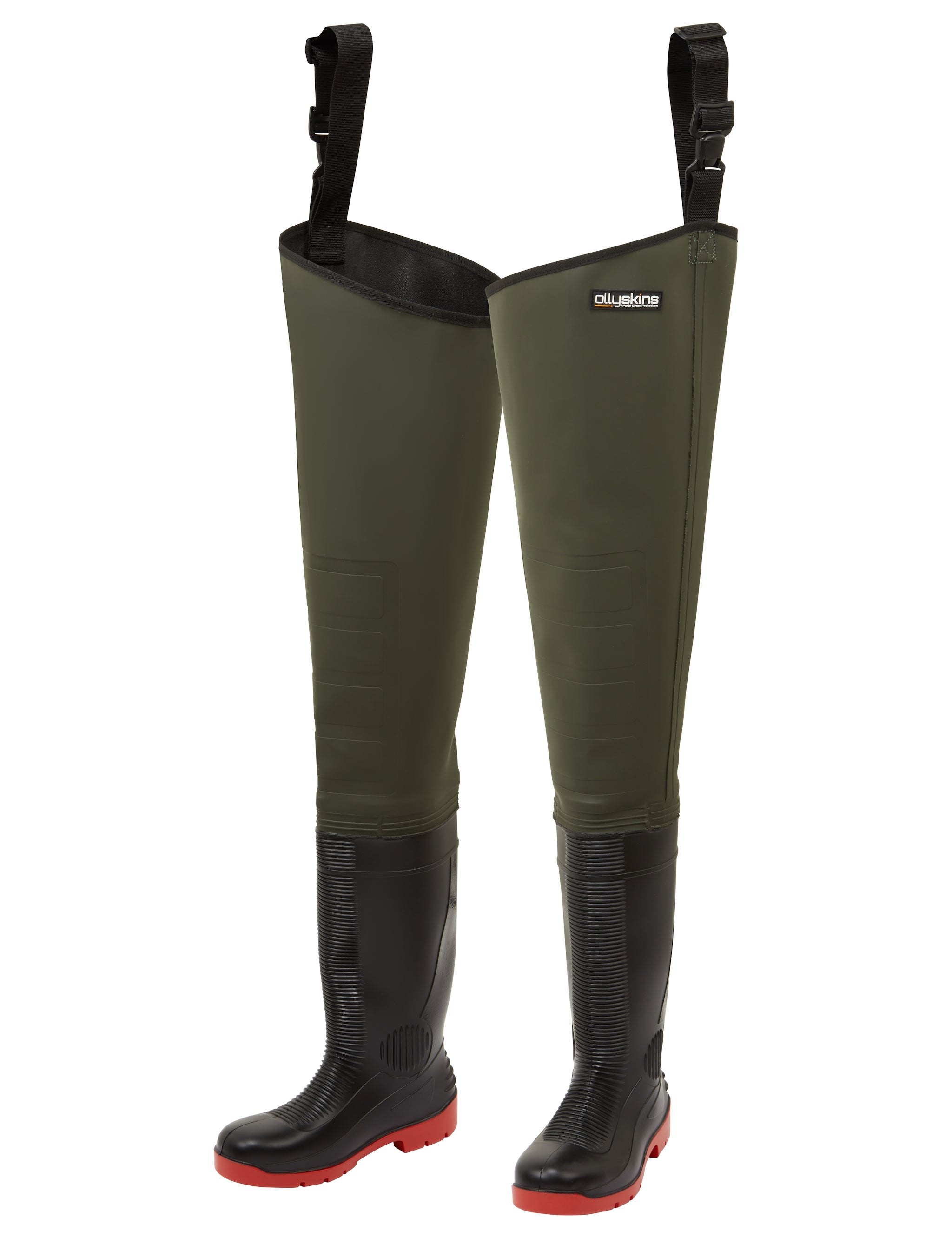 Ollyskins 2850 PVC Industrial Thigh Waders, S5 Safety Wellington ...